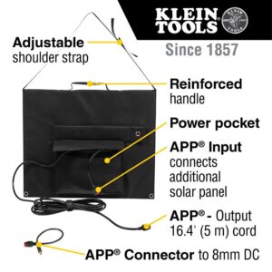 Klein Tools 29250 Solar Panel, 60 Watts, Foldable Solar Panel Charges Power Banks, Portable Batteries and Personal Electronics