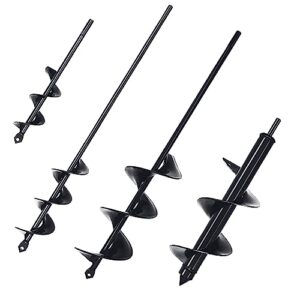 syitcun garden auger spiral drill bit set for planting 4 pack 3"x16.5"&1.6"x16.5"&3"x12"&1.6"x9" auger drill bit,garden drill auger bit for planting,planting auger for 3/8” hex drive drill