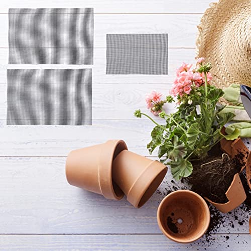 Hemoton 10pcs Flower Pot Bottom mesh Anti- Gasket Flower Pot Hole mesh pad Bonsai Bottom Grid mat Planter Bonsai Pot Bottom Grid Mat Mesh Bonsai Pot mesh Gasket Screen or Potted Plant