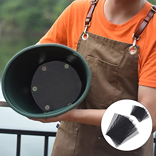 Hemoton 10pcs Flower Pot Bottom mesh Anti- Gasket Flower Pot Hole mesh pad Bonsai Bottom Grid mat Planter Bonsai Pot Bottom Grid Mat Mesh Bonsai Pot mesh Gasket Screen or Potted Plant