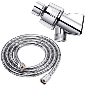 adjustable shower arm mount & stainless steel shower hose,handheld shower arm holder,flexible showerhead hose replacement,shower arm bracket,chrome shower head holder with swivel brass ball,chrome