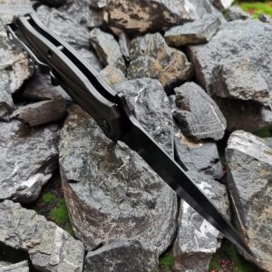 DOOM BLADE EDC Spring Assist Folding Pocket knife,Glass Breaker, Cool Knives for Outdoor Camping - Military Style - Tactical Knife with Liner Lock