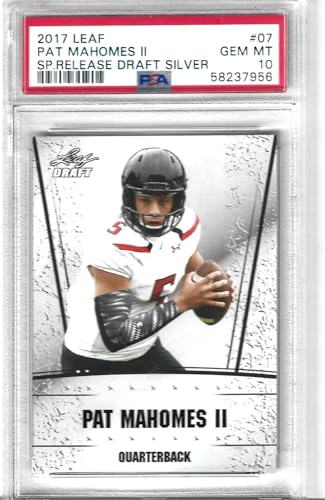 PSA 10 PATRICK "PAT" MAHOMES 2017 LEAFT SPECIAL RELEASE SILVER ROOKIE CARD GRADED PSA GEM MINT 10 NFL SUPERSTAR QUARTERBACK 2 TIME SUPER BOWL CHAMP