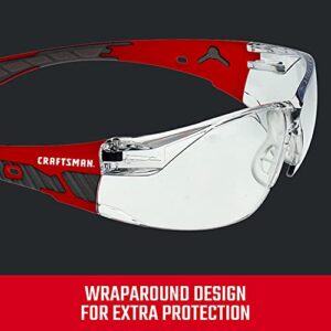 Craftsman 200, Safety Glass,  Comfort Fit - Clear, Red Frame