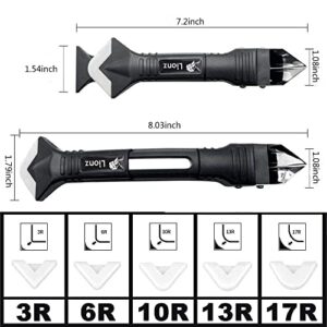 Lionz 3 in 1 Silicone Caulking Tool Stainless Steel Head, Sealant Finishing Tool Caulk Remover Sealant and Grout Scraper, Suitable for Kitchen, Bathroom Windows, Sink Connections, Floors, DIY.