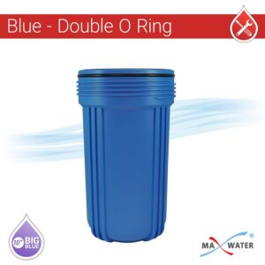 2 Pack 10" BB Blue Whole House Water System Filter Housing 1" NPT Brass Ports w/Pressure Release, 2 Pressure Gauges, Wrench and 2 Brackets