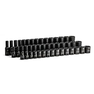 capri tools 3/8 in. drive shallow, semi-deep and deep impact socket set, metric, 8 to 22 mm, 45-piece