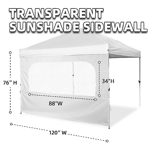 MordenApe Sunshade Sidewall with Window for 10x10 Pop Up Canopy, Instant Canopy SunWall, 1 Pack (10 x 10, White)