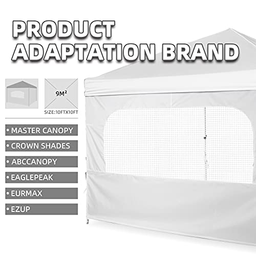 MordenApe Sunshade Sidewall with Window for 10x10 Pop Up Canopy, Instant Canopy SunWall, 1 Pack (10 x 10, White)