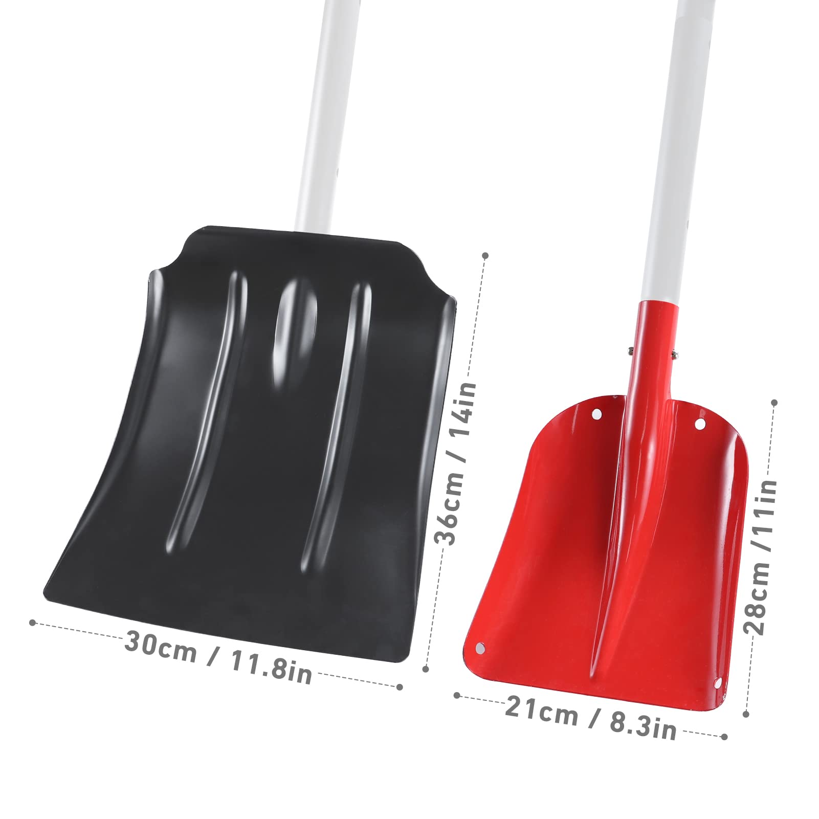 COFIT 47" Retractable Snow Shovel, Bigger Shovel Spade Aluminium Alloy Snow Sand Mud Removal Tool for Car Outdoor Camping and Garden, Detachable Four-Piece Construction, Black