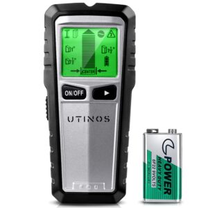 utinos stud finder wall scanner 5 in 1 multi-function upgraded smart stud sensor, with ac wire warning for locating center & edge of studs or metal and ac wire detection