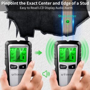 UTINOS Stud Finder Wall Scanner 5 in 1 Multi-function Upgraded Smart Stud Sensor, with AC Wire Warning for Locating Center & Edge of Studs or Metal and AC Wire Detection