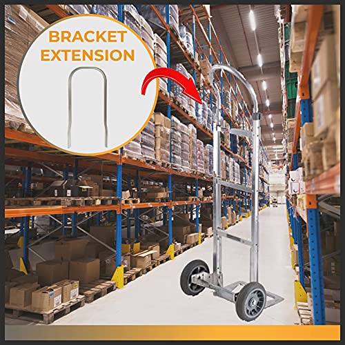 HaulPro Handlebar Extender for Hand Truck - Handle Extension - Aluminum Frame Bracket Attachment - 60 in - Easily Move Tall and Heavy Cargo - Quality Hardware for Hand Carts, Utility Carts, Dolly