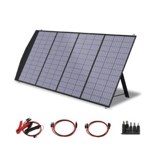 allpowers sp033 200w portable solar panel 18v foldable solar panel kit with mc-4 output waterproof ip66 solar charger for rv laptops solar generator van camping off-grid