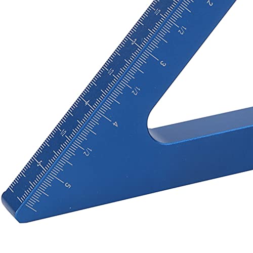 Garosa Carpenter Triangle Ruler 45 Degree Aluminum Alloy Angle Ruler Imperial Metric Scale Pocket Layout Square Woodworking Measuring Tool Blue