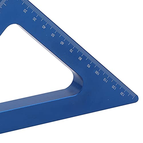 Garosa Carpenter Triangle Ruler 45 Degree Aluminum Alloy Angle Ruler Imperial Metric Scale Pocket Layout Square Woodworking Measuring Tool Blue