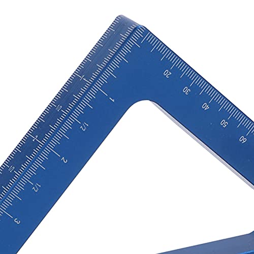 Garosa Carpenter Triangle Ruler 45 Degree Aluminum Alloy Angle Ruler Imperial Metric Scale Pocket Layout Square Woodworking Measuring Tool Blue