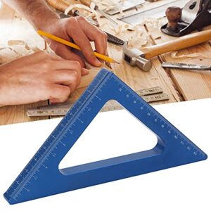 Garosa Carpenter Triangle Ruler 45 Degree Aluminum Alloy Angle Ruler Imperial Metric Scale Pocket Layout Square Woodworking Measuring Tool Blue