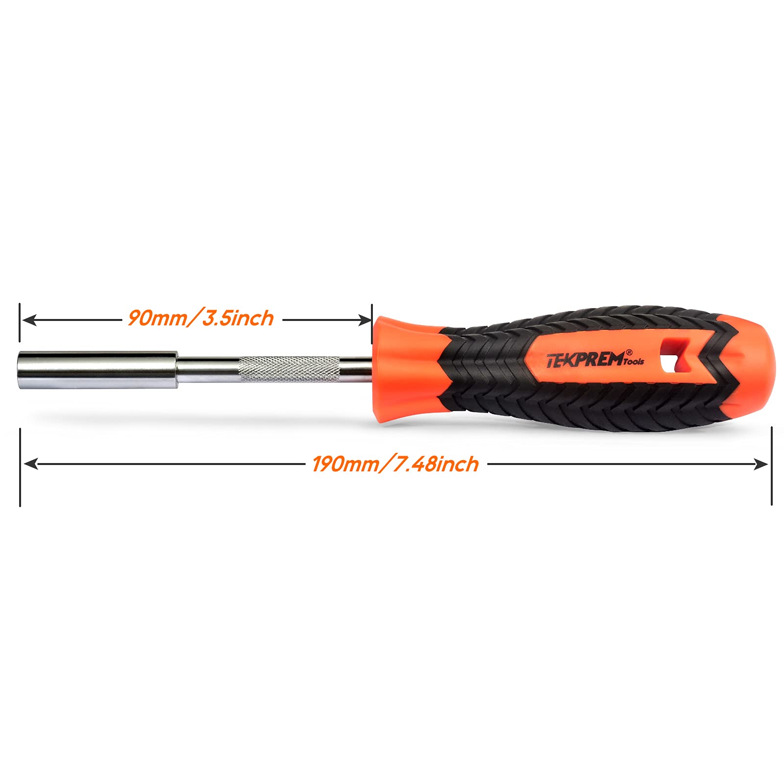 TEKPREM 1/4 Inch Magnetic Bit Driver, Screwdriver Handle for Holding Bits and Screws with Non-slip Material and Strong Magnet Tip, 190mm