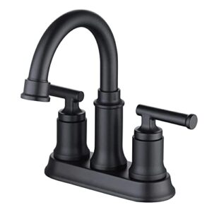 glacier bay oswell 4 in. centerset 2-handle high-arc bathroom faucet in matte black