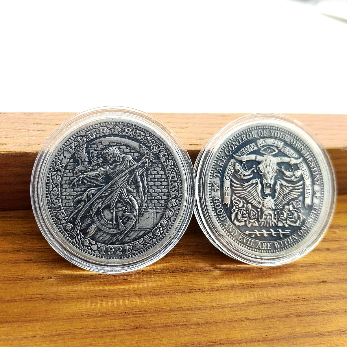 Skull Death Sickle Time Passing HOBO Nickel Antique Silver Plating Collection Satan Series Challenge Coin