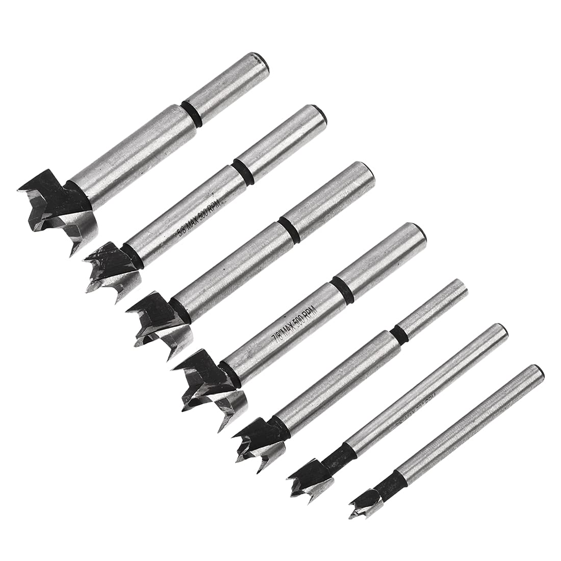 uxcell Forstner Wood Boring Drill Bit, Hole Puncher, 1/4" - 1" Diameter, for Woodworking, 7 in 1 Set