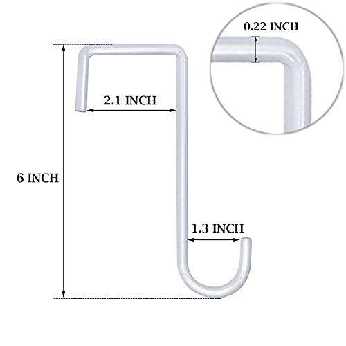 Vinyl Fence Hooks Patio Hooks - 8 Pack 2 x 6 inch, Hangers for Indoor & Outdoor Hanging Lights, Plants & Planters, Bird Feeder, Decorations, Sprinkler, Hose (White)