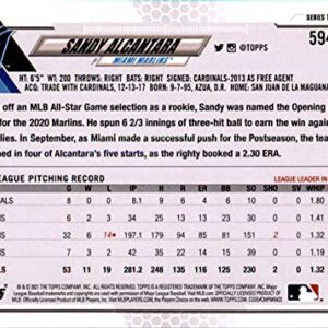 2021 Topps #594 Sandy Alcantara Miami Marlins Baseball Card