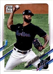 2021 topps #594 sandy alcantara miami marlins baseball card