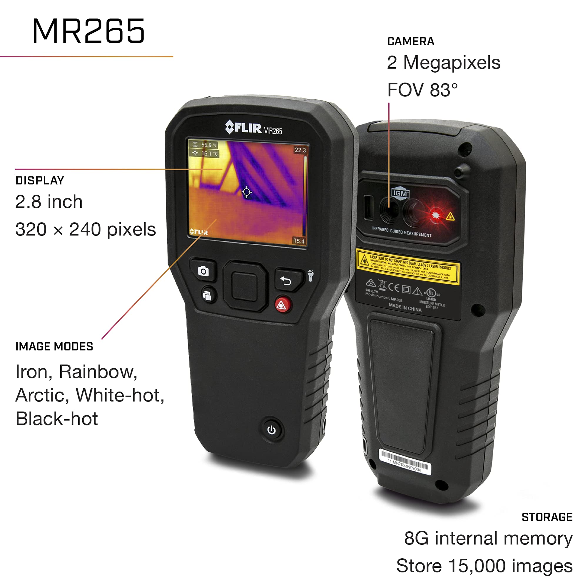 FLIR MR265 Moisture Meter and Thermal Imager with MSX