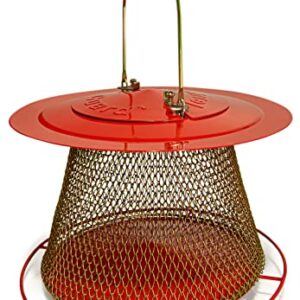 Collapsible Hanging Mesh Wild Bird Feeder - for Red Cardinals, Finch, Perching, Clinging and Hanging Birds - All Metal Premium Construction and Zinc Plated Resists Rust - by Squirrel Guard