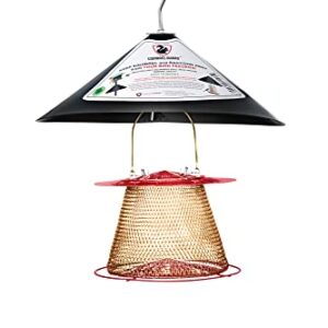 Collapsible Hanging Mesh Wild Bird Feeder - for Red Cardinals, Finch, Perching, Clinging and Hanging Birds - All Metal Premium Construction and Zinc Plated Resists Rust - by Squirrel Guard