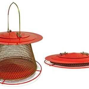 Collapsible Hanging Mesh Wild Bird Feeder - for Red Cardinals, Finch, Perching, Clinging and Hanging Birds - All Metal Premium Construction and Zinc Plated Resists Rust - by Squirrel Guard