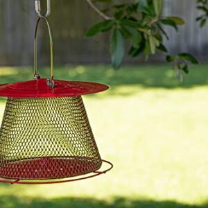 Collapsible Hanging Mesh Wild Bird Feeder - for Red Cardinals, Finch, Perching, Clinging and Hanging Birds - All Metal Premium Construction and Zinc Plated Resists Rust - by Squirrel Guard