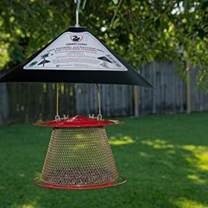 Collapsible Hanging Mesh Wild Bird Feeder - for Red Cardinals, Finch, Perching, Clinging and Hanging Birds - All Metal Premium Construction and Zinc Plated Resists Rust - by Squirrel Guard