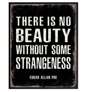 edgar allan poe quote art print - goth room decor poster sign - decoration for living room, bedroom, office, apartment - cool unique gift - funny sayings for wall decor - gothic home decor picture