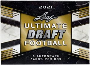 2021 leaf ultimate draft football box (five autograph cards/bx)