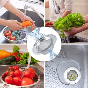 2Pcs Kitchen Sink Strainer, Stainless Steel Mesh Sink Drain Cover, Large Wide Rim 4.5" Diameter Sink Drain Strainer Basket Catcher