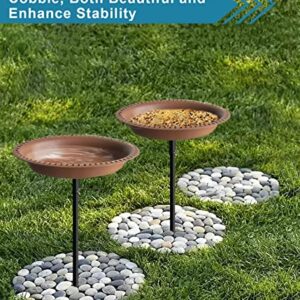 Koutemie 1-¼ Gallon Detachable Free Standing Garden Bird Bath Bird Feeder Bowl with Metal Stake for Outdoor, Bird Friendly Color - Deep Brown, 29 Inch