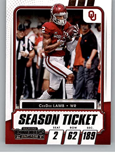 2021 Panini Contenders Draft Season Ticket #44 CeeDee Lamb Oklahoma Sooners Official NCAA Football Trading Card in Raw (NM or Better) Condition