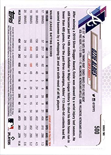 2021 Topps #500 Ozzie Albies NM-MT Atlanta Braves Baseball