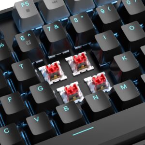 MageGee 75% Mechanical Gaming Keyboard with Red Switch, LED Blue Backlit Keyboard, 87 Keys Compact TKL Wired Computer Keyboard for Windows Laptop PC Gamer - Black/Grey