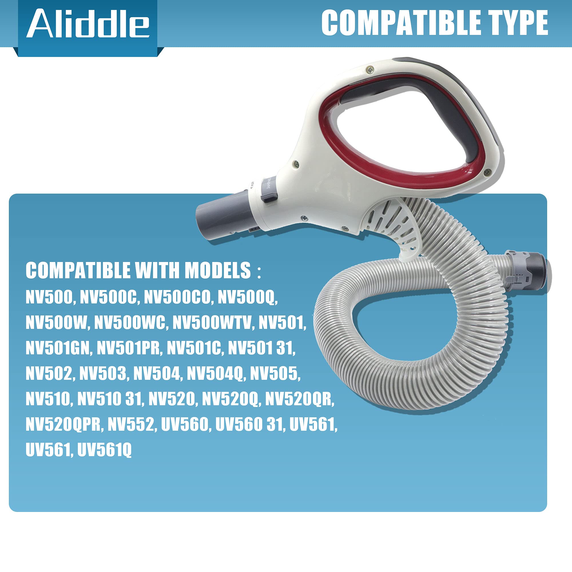 Aliddle Upgraded Replacement Part Hose Handle for Shark Rotator Professional Lift-Away Accessories Models NV500 NV501 NV501c NV502 NV505 NV510 NV520 NV520Q NV520QR NV520QPR NV550 UV560 （Red）