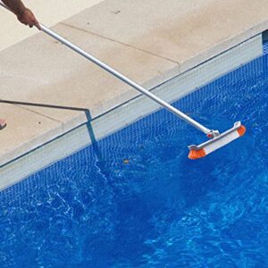 AgiiMan Swimming Pool Brushes with 16ft Pole -18 Polished Nylon Bristles Pool Brush Head - Designed for Cleans Walls, Tiles & Floors Effortlessly