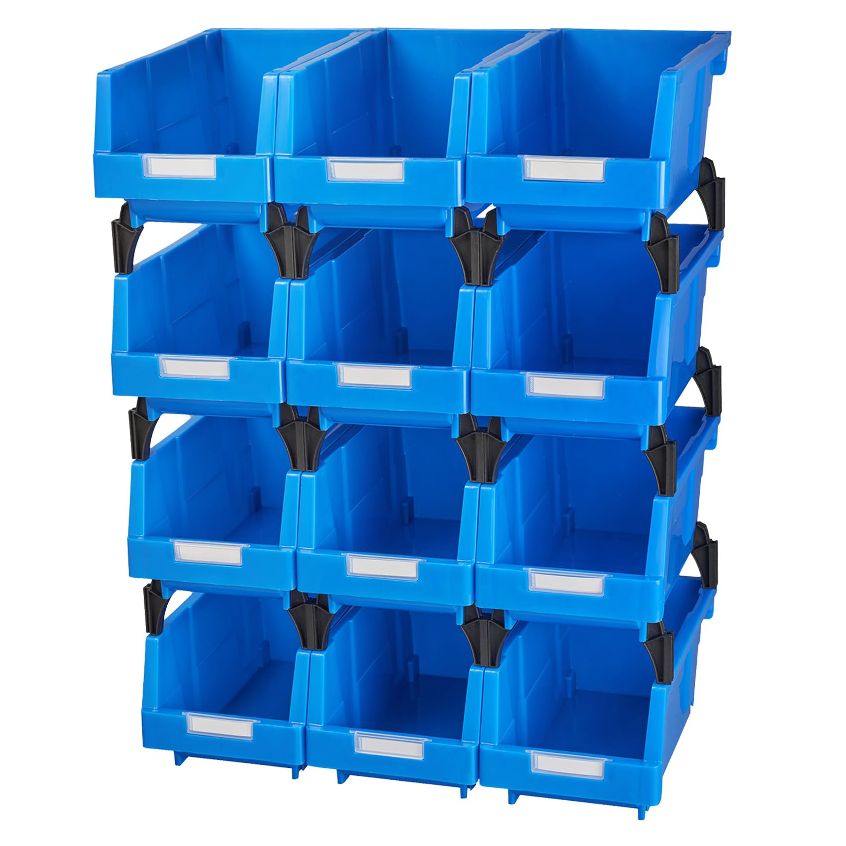 AERCANA Tool bins Garage Storage Bins Small Parts Container Stacking storage bin Wall mounted storage bins(Blue,pack of 12)