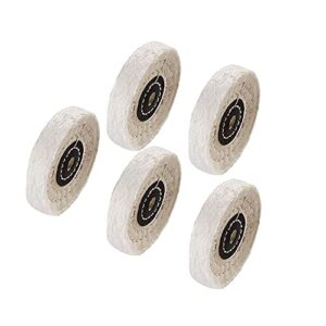 luo ke 5 pcs 3'' cotton polishing wheel, 3/8'' arbor abrasive buffing wheel fine finishing kits lapidary polishing set for bench grinder/buffer