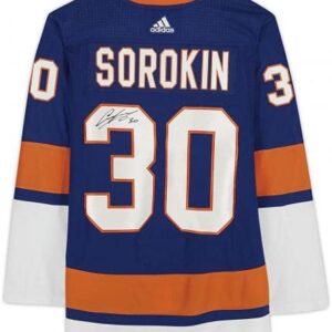 Ilya Sorokin New York Islanders Autographed Blue Adidas Authentic Jersey - Autographed NHL Jerseys