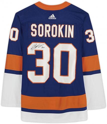 Ilya Sorokin New York Islanders Autographed Blue Adidas Authentic Jersey - Autographed NHL Jerseys