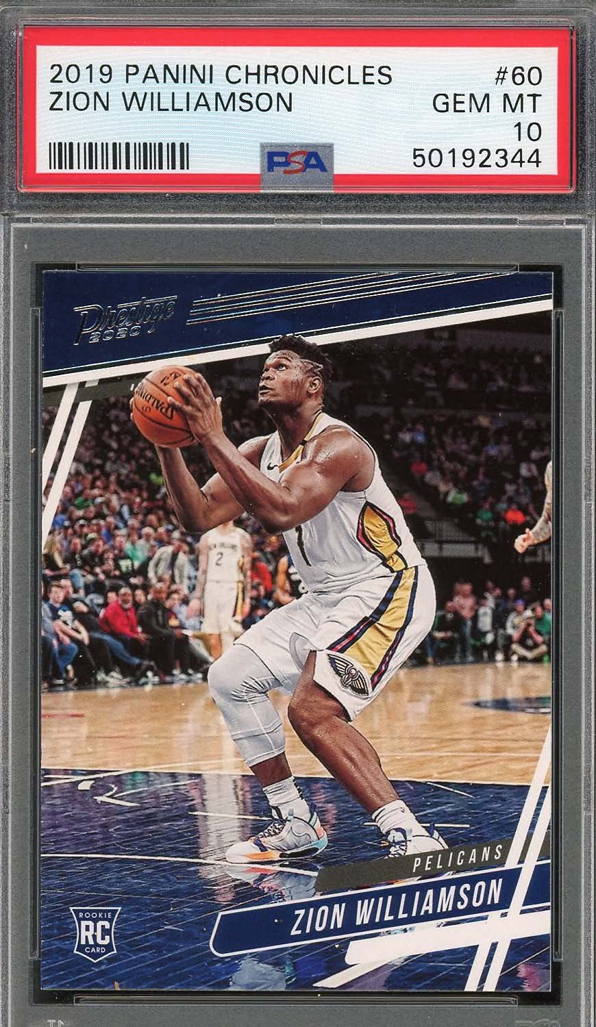 Zion Williamson 2019 Panini Chronicles Basketball Rookie Card RC #60 Graded PSA 10 GEM MINT