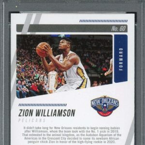 Zion Williamson 2019 Panini Chronicles Basketball Rookie Card RC #60 Graded PSA 10 GEM MINT